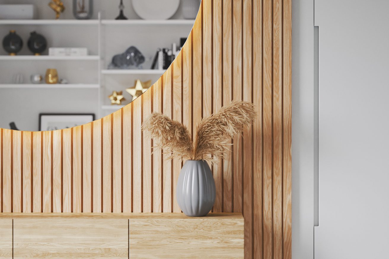 A unique way to use ribbed panels in the interior - Thermory